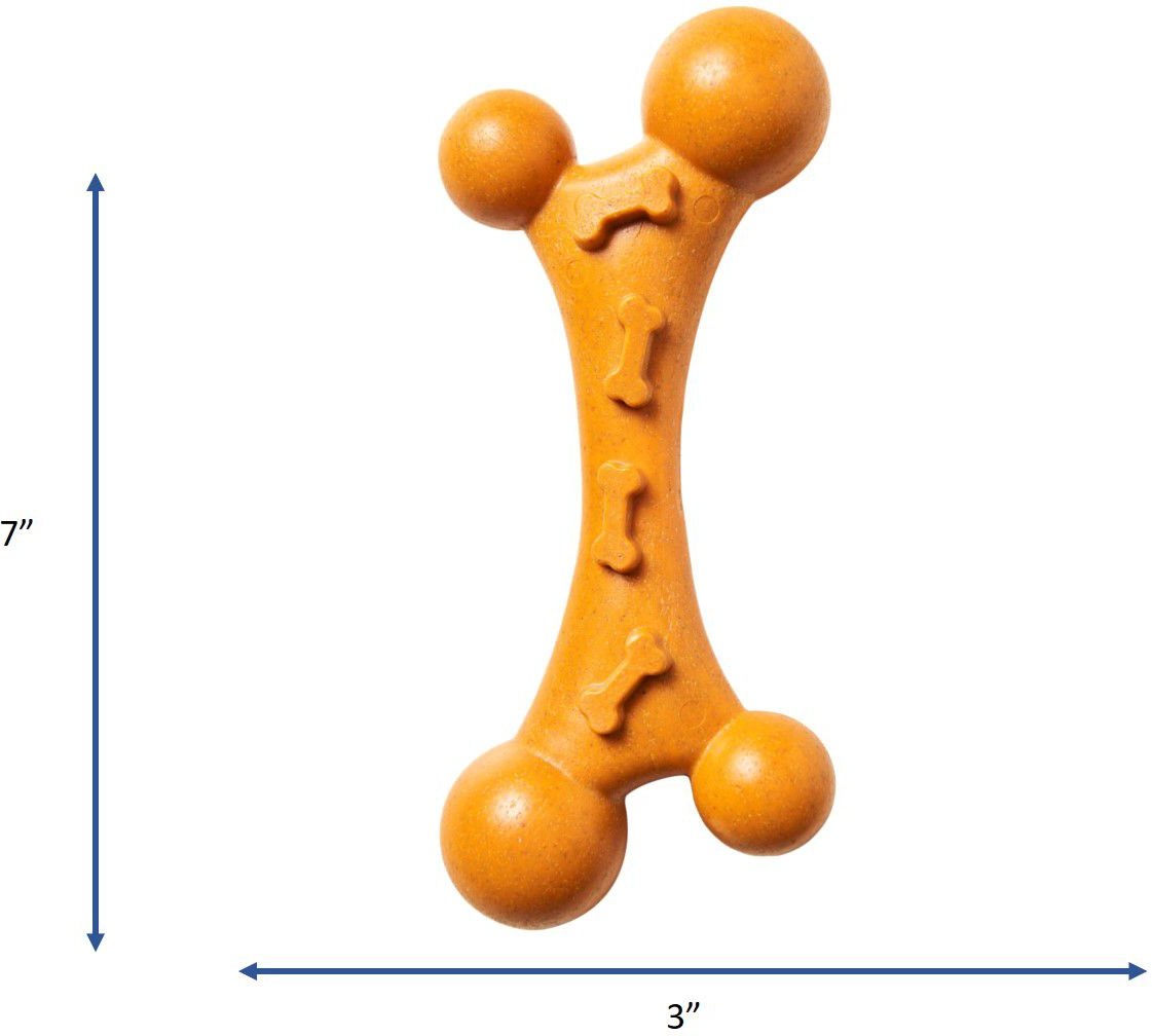 ETHICAL PET Bambone Nubby Bone Peanut Butter Flavored Dog Chew Toy, Tan ...