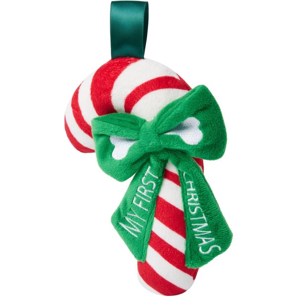 FRISCO Holiday My First Christmas Candy Cane Plush Squeaky Puppy Toy ...