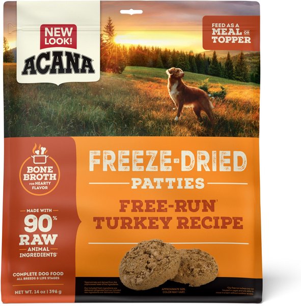 ACANA Free-Run Turkey Recipe Patties Grain-Free Freeze Dried Dog Food ...