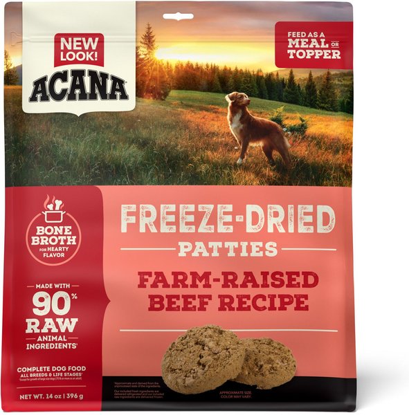 ACANA Ranch-Raised Beef Recipe Patties Grain-Free Freeze Dried Dog Food ...