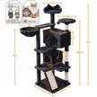 YAHEETECH 57-in Plush Cat Tree & Condo, Black - Chewy.com