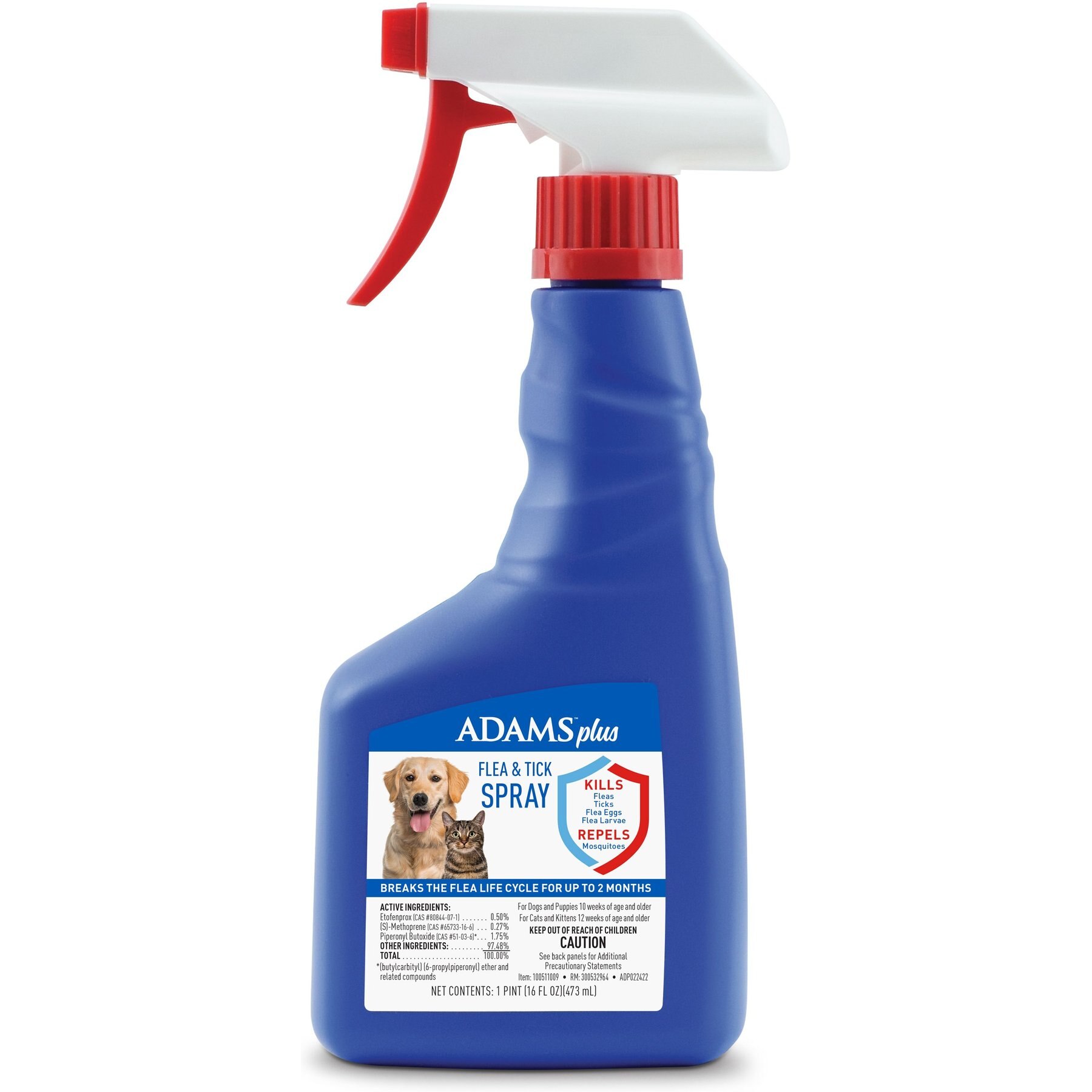 ADAMS Topical Flea & Tick Spray for Dogs & Cats, 16-oz bottle - Chewy.com