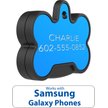 YIP Smart Tag Dog ID Tag - Works with Samsung Galaxy Phones, Bone, Blue ...