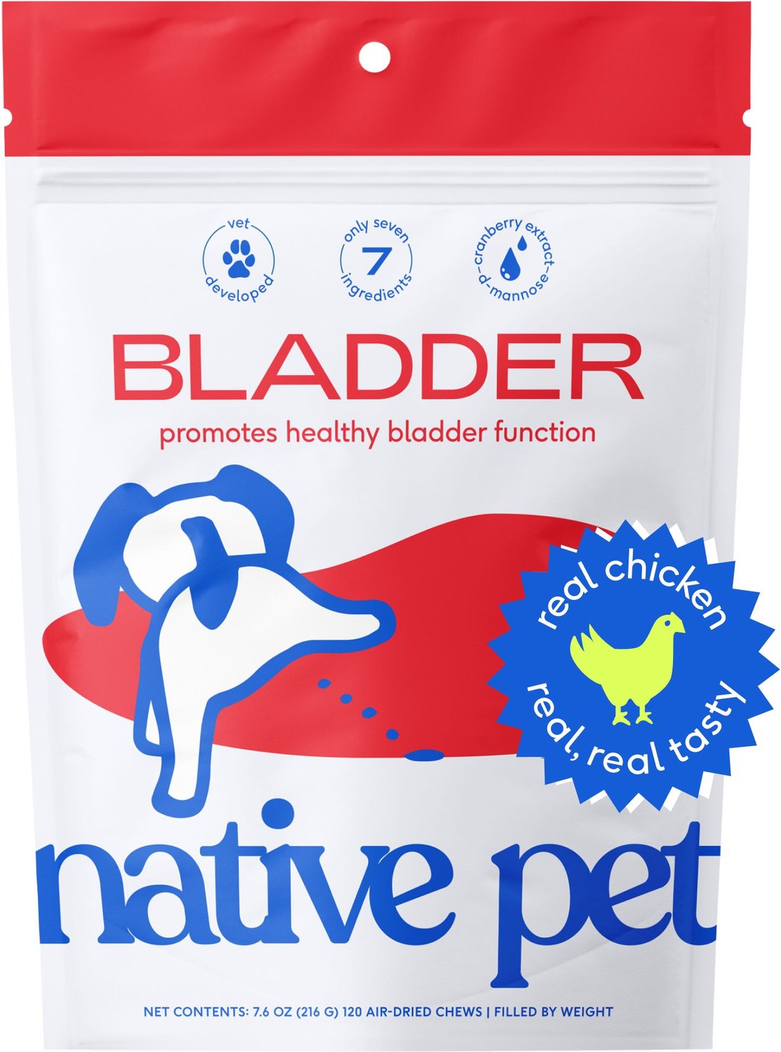 NATIVE PET Cranberry Bladder Chicken Chews Urinary Dog Supplement, 120 ...