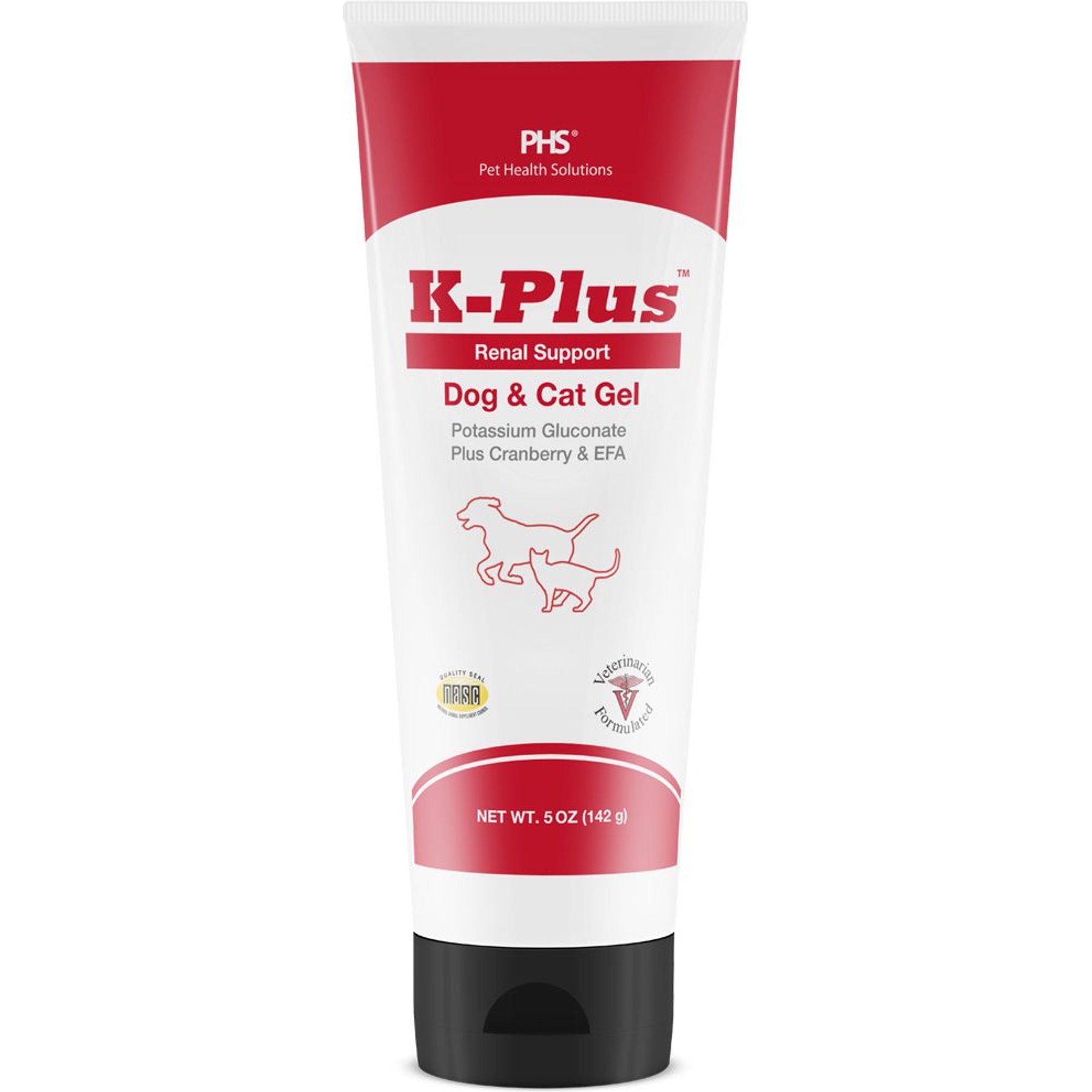 K-PLUS Potassium Gluconate Renal Gel Dog Urinary Supplement, 5-oz tube ...