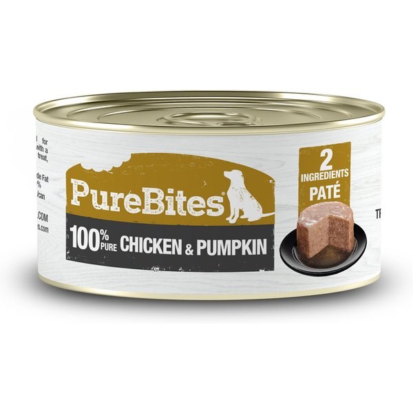 PUREBITES Dog Pates Chicken & Pumpkin Food Topping, 2.5-oz can - Chewy.com