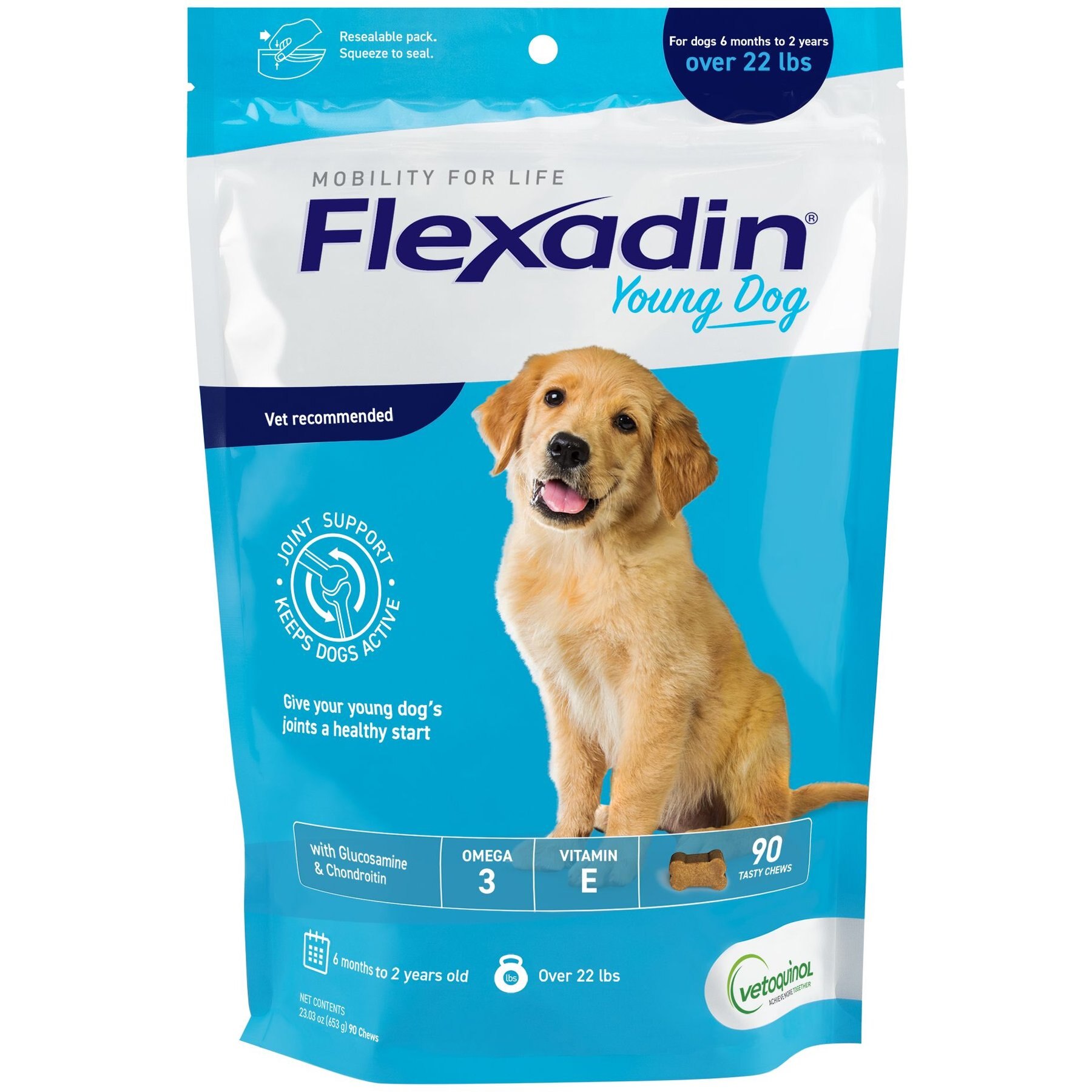 VETOQUINOL Flexadin Dog Supplement, 22.03-oz bag, 90 count - Chewy.com