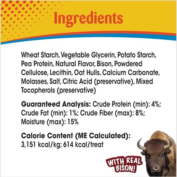 NYLABONE Nubz WILD Natural Long Lasting Edible Bison Flavor Dog Chews ...