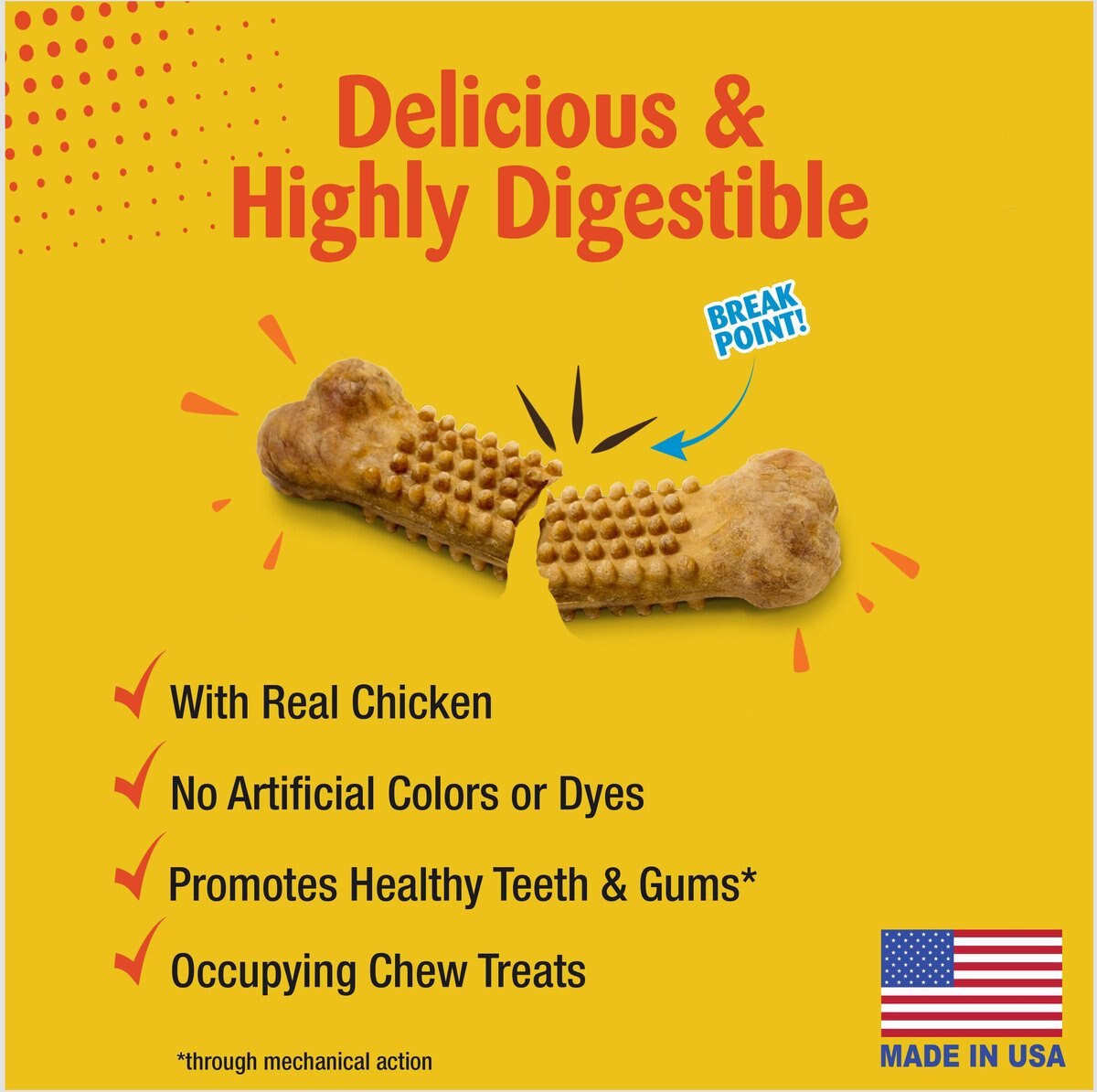 NYLABONE Natural Nubz Chicken Dog Treat, Large, 18 count - Chewy.com