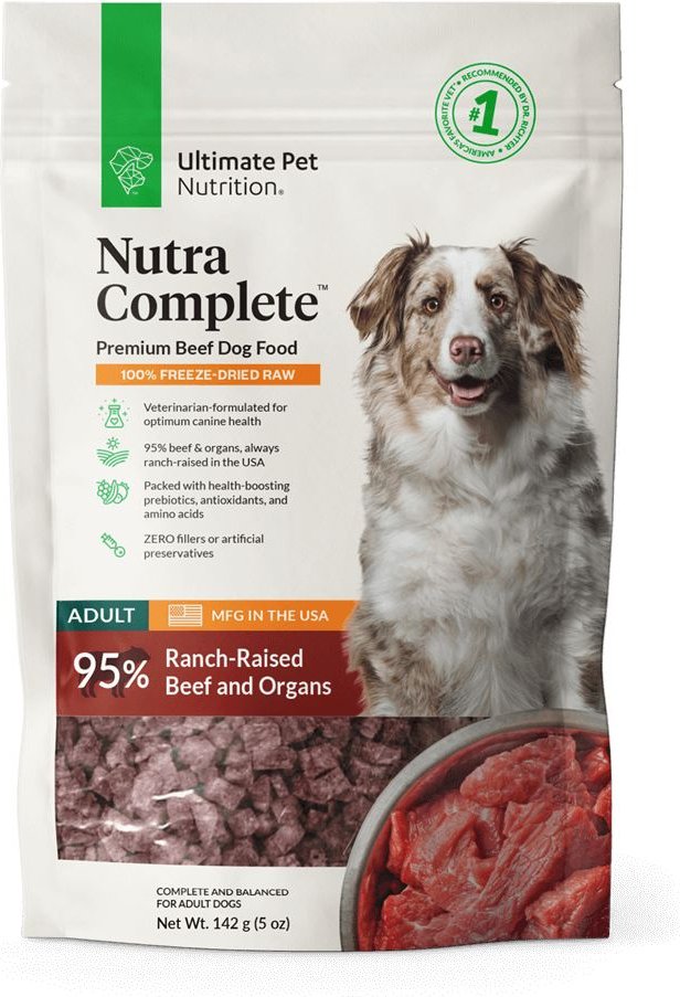 ULTIMATE PET NUTRITION Nutra Complete Premium Beef Freeze-Dried Raw Dog ...