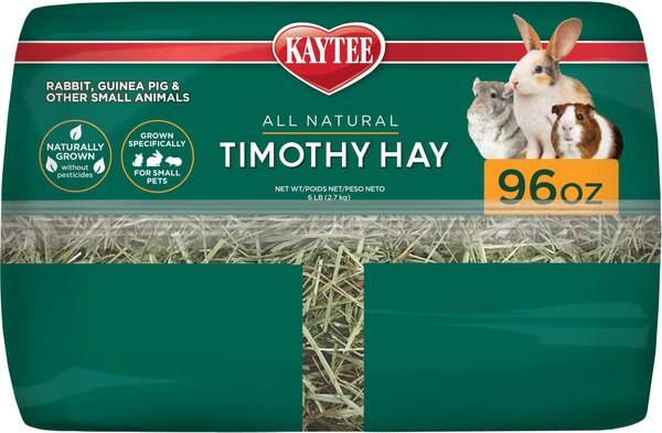 KAYTEE Natural Timothy Hay Small Animal Food, 96-oz bag, bundle of 2 ...