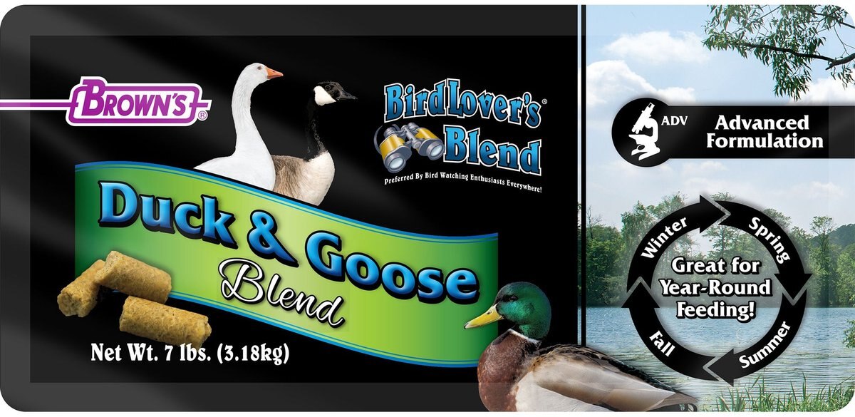BROWN'S Bird Lover's Blend Duck & Goose Food, 7-lb bag, bundle of 4 ...