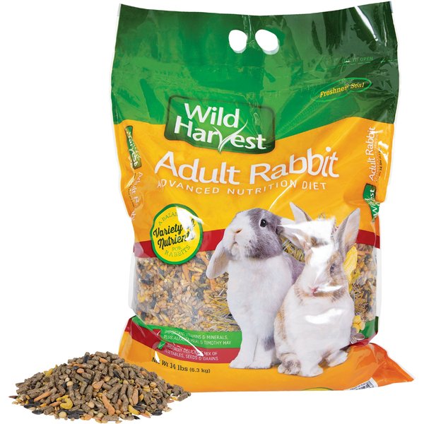 WILD HARVEST Advanced Nutrition Adult Rabbit Food, 14-lb bag, bundle of ...