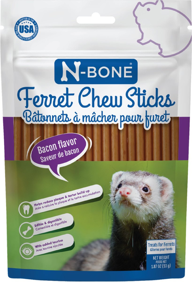 N-BONE Bacon Flavor Chew Sticks Ferret Treat, 1.87-oz bag - Chewy.com