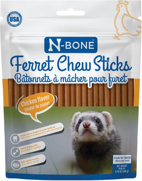 N-BONE Chicken Flavor Chew Sticks Ferret Treat, 3.74-oz bag - Chewy.com