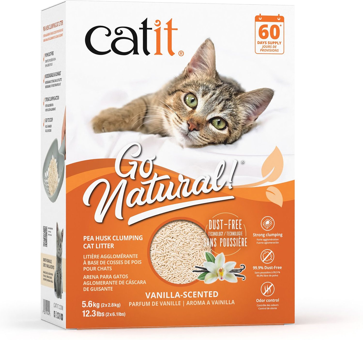CATIT Go Natural Pea Husk Clumping Cat Litter, Natural, 14.8-lb bag ...