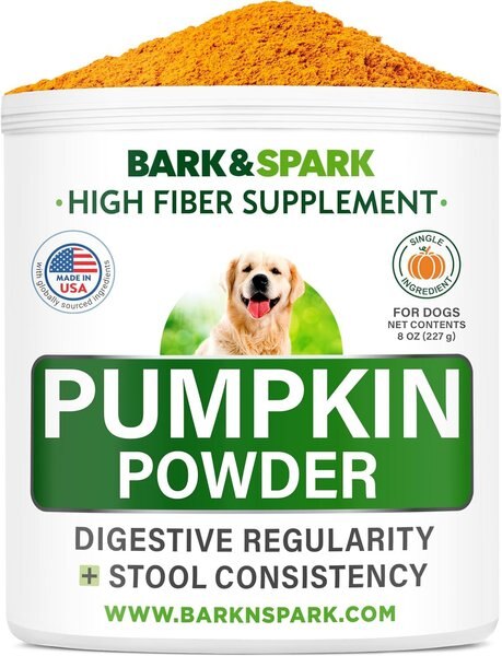 BARK&SPARK Pumpkin Powdered Fiber & Stool Softener Cat & Dog Supplement ...