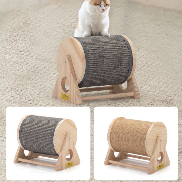 COZIWOW Rotatable Cat Scratcher Post with Catnip, Beige - Chewy.com