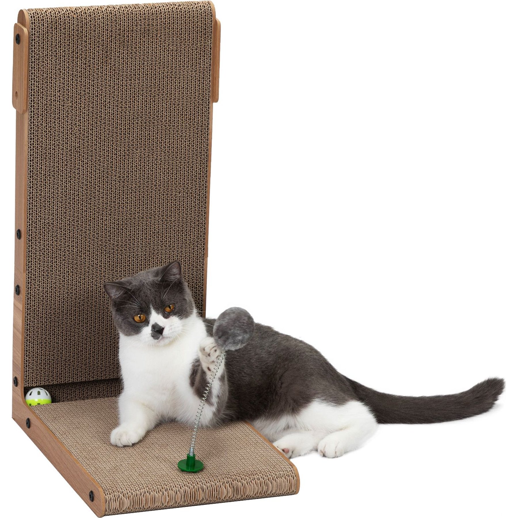 COZIWOW L-Shaped Cat Scratcher Toy, Walnut - Chewy.com