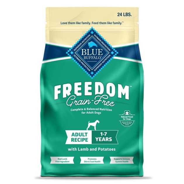 BLUE BUFFALO Freedom Adult Lamb Recipe Grain-Free Dry Dog Food, 24-lb ...