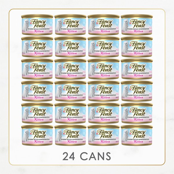FANCY FEAST Kitten Tender Ocean Whitefish Feast Canned Cat Food, 3-oz ...