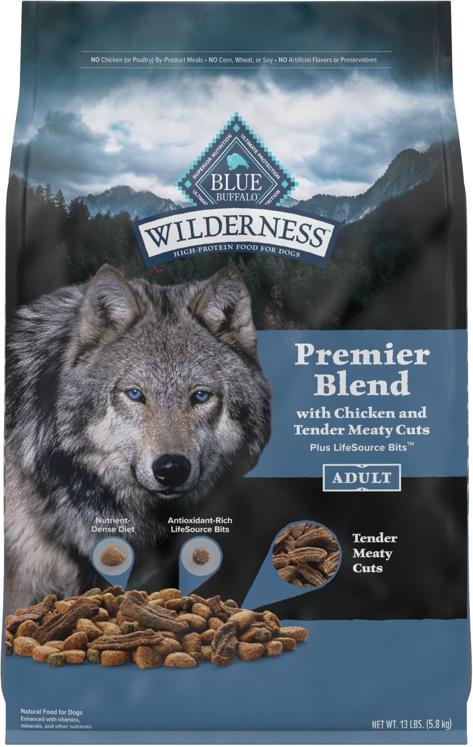 BLUE BUFFALO Blue Wilderness Premier Blend with Meaty Cuts Chicken ...