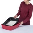 FERPLAST Ariel Plus Litter Box with Litter Guard, Red - Chewy.com