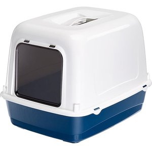 FERPLAST Ariel Hooded Litter Box, Blue - Chewy.com