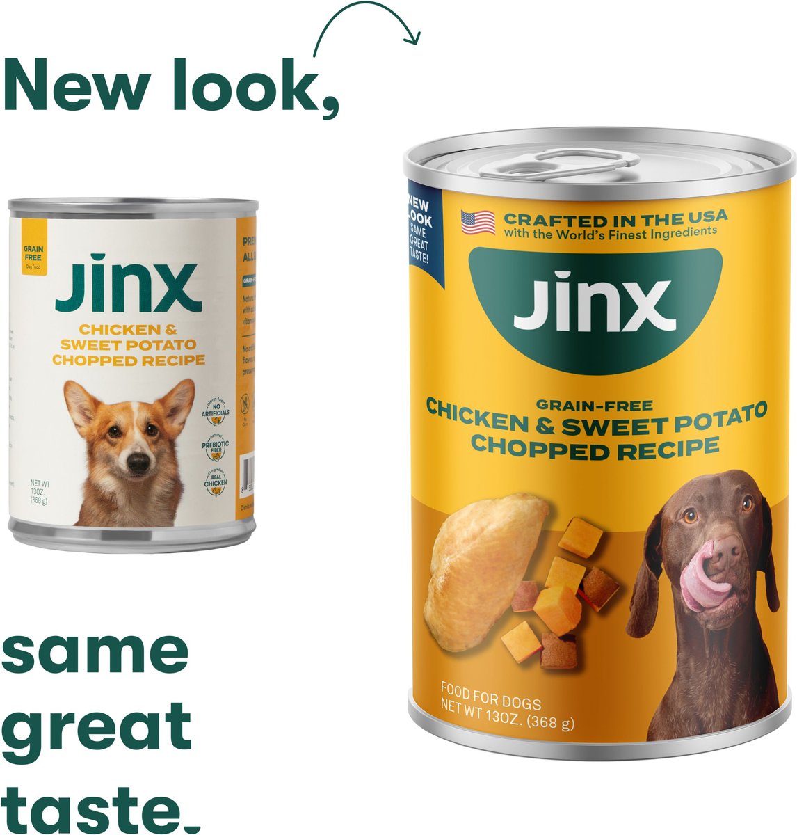 JINX Chicken & Sweet Potato Chopped Recipe Grain-Free Wet Dog Food, 13 ...