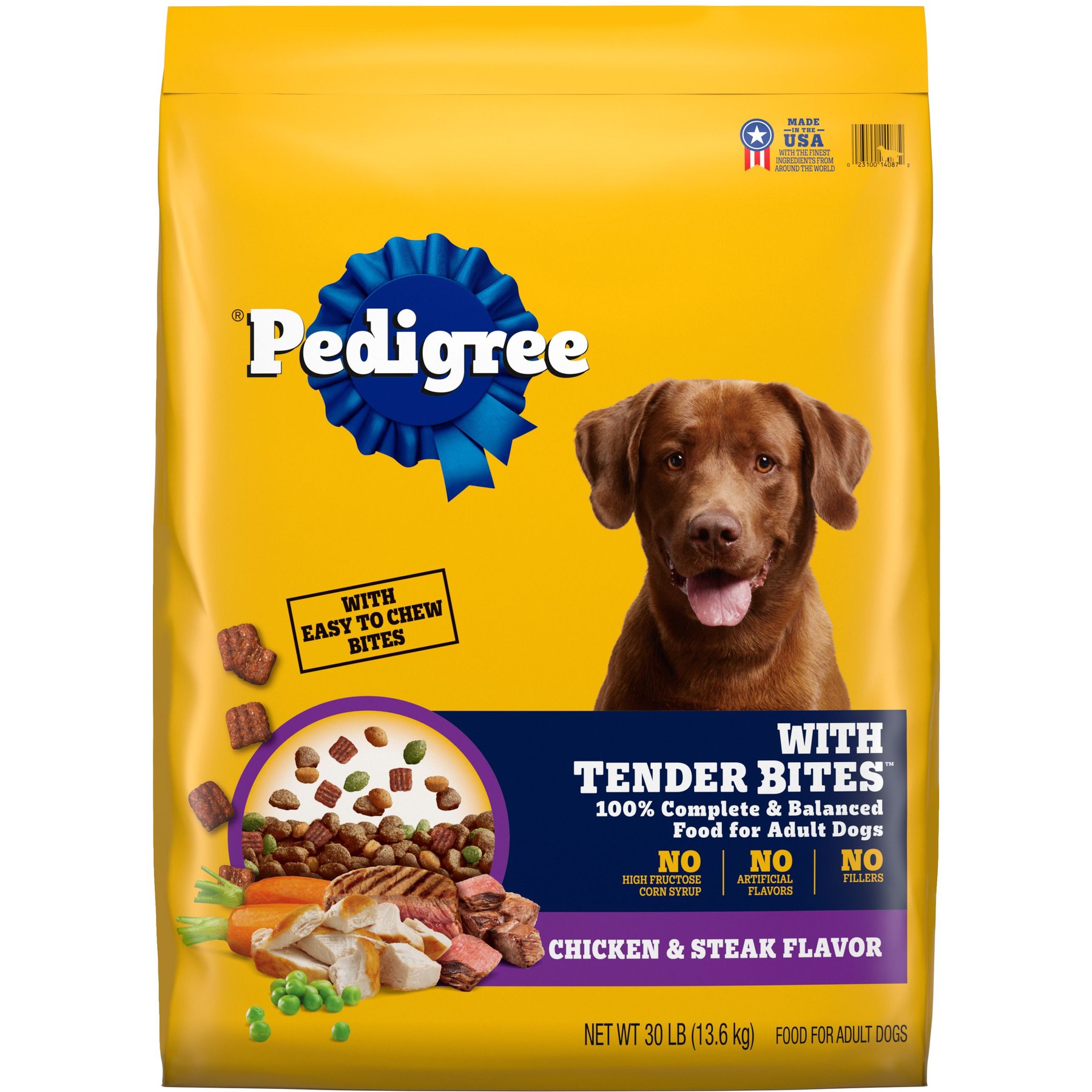 PEDIGREE Tender Bites Complete Nutrition Chicken & Steak Flavor Dry Dog ...