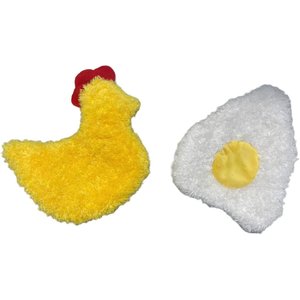 PIGGY POO AND CREW Chicken & Egg Paper Crinkle Squeaker Toys Farm Toy ...