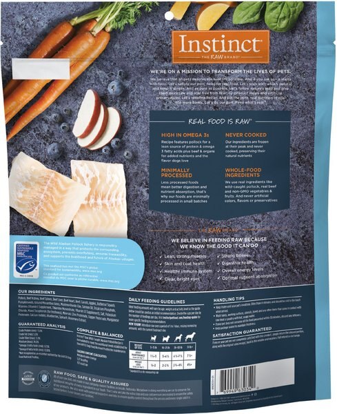 INSTINCT Frozen Raw Bites Grain-Free Wild-Caught Alaskan Pollock Recipe ...