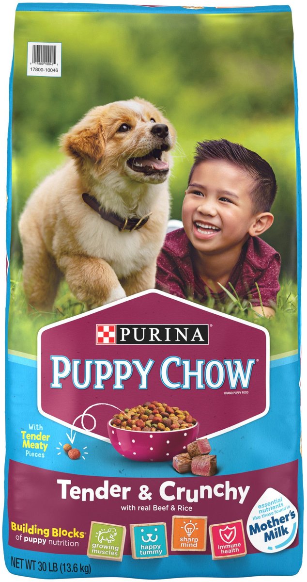 PUPPY CHOW Tender & Crunchy with Real Beef Dry Dog Food, 30-lb bag ...