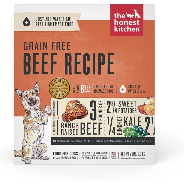 THE HONEST KITCHEN Whole Grain Beef Recipe Dehydrated Dog Food, 2-lb ...