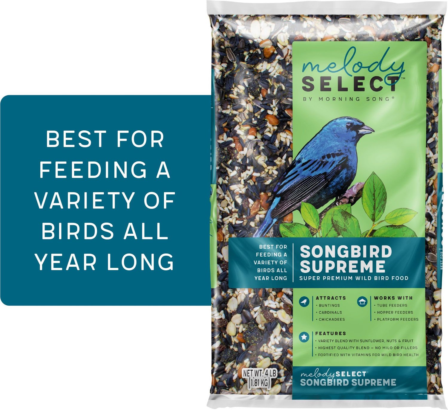 MELODY SELECT Songbird Supreme Bird Food, 4-lb bag - Chewy.com