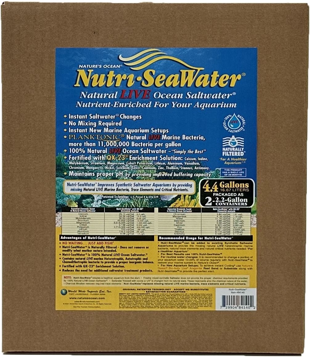 NATURE'S OCEAN Nutri-SeaWater Natural Live Ocean Aquarium Saltwater, 4. ...