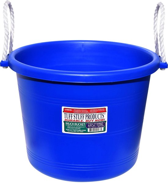 TUFF STUFF PRODUCTS Heavy Duty Muck Bucket Farm Animal Feeder, 70-qt ...