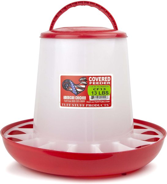 TUFF STUFF PRODUCTS Covered Feeder & Handle Farm Animal Feeder, 13-lb ...