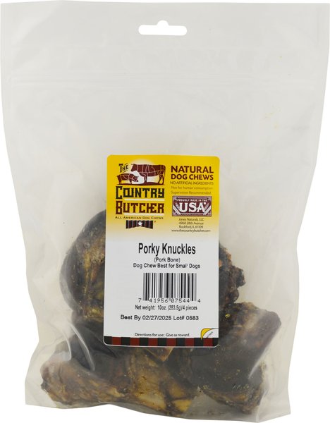 THE COUNTRY BUTCHER Porky Knuckle Bone Dog treats, 4 count - Chewy.com