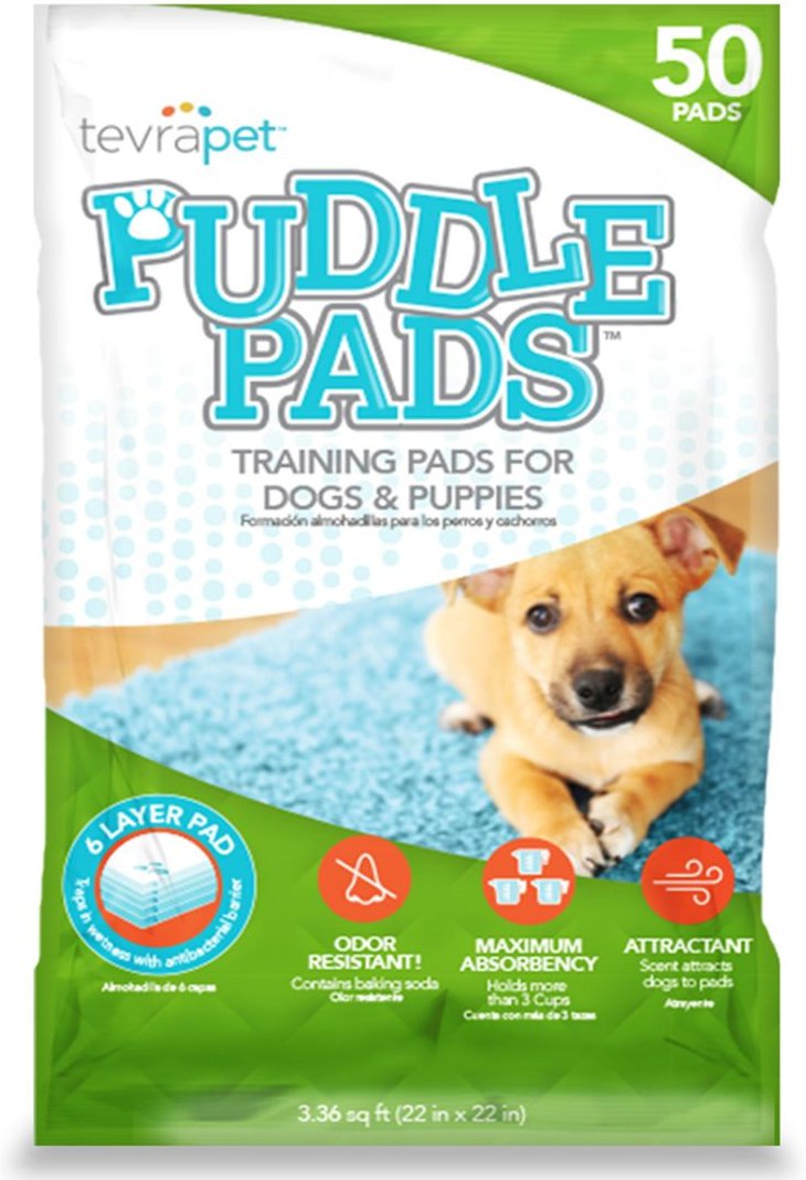 TEVRAPET Puddle Dog Potty Pads, 50 count - Chewy.com