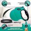 RUFF 'N RUFFUS Tangle-Free Retractable Dog Leash & Bonus Contents, Aqua ...
