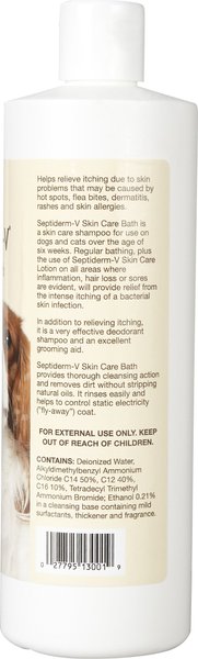 NATURVET Septiderm-V Soothing Formula Dog & Cat Skin Care Shampoo Bath ...