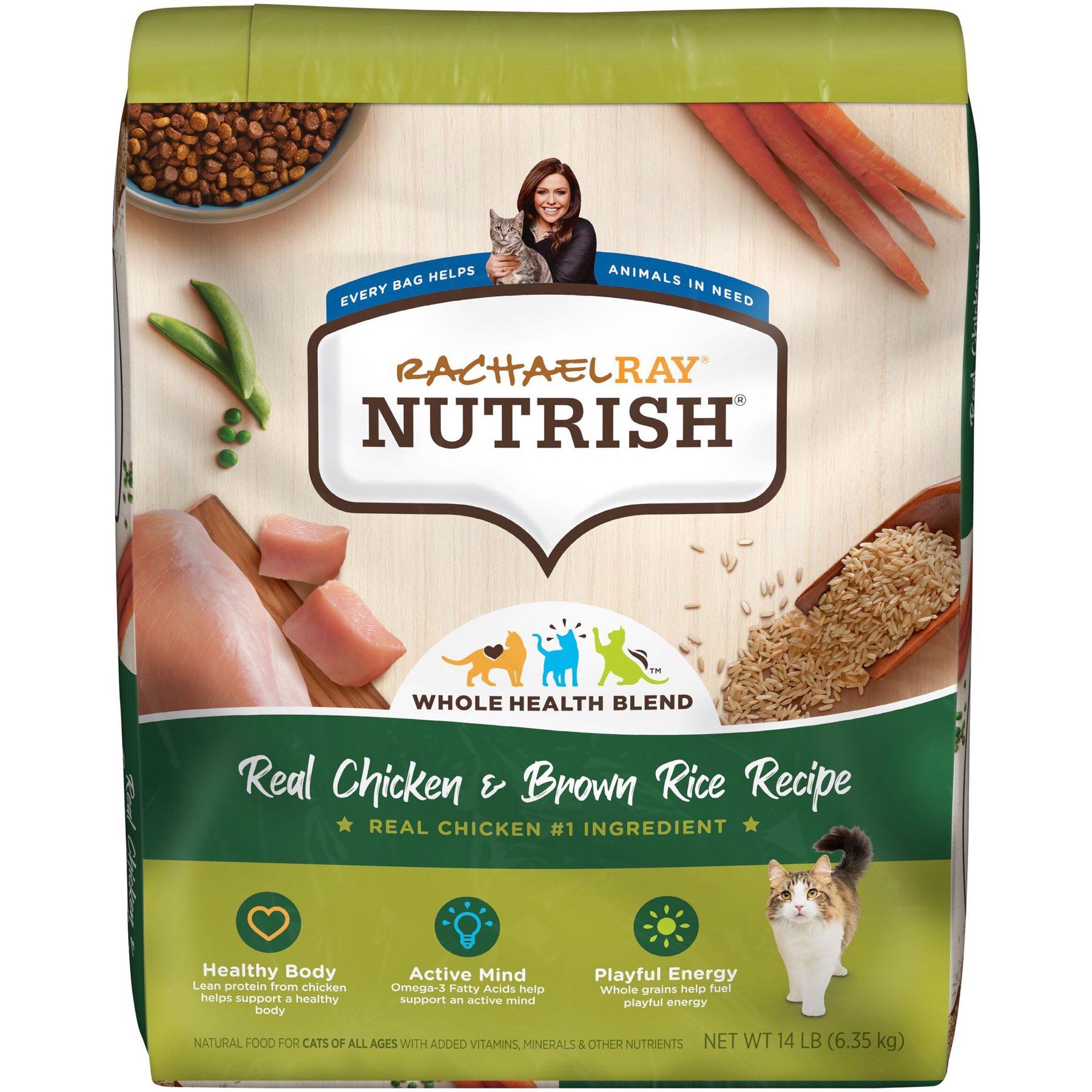 RACHAEL RAY NUTRISH Natural Chicken & Brown Rice Recipe Dry Cat Food ...