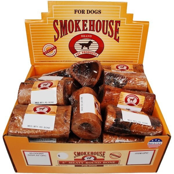 SMOKEHOUSE USA 7" Round Marrow Bone Dog Treats, case of 10 - Chewy.com