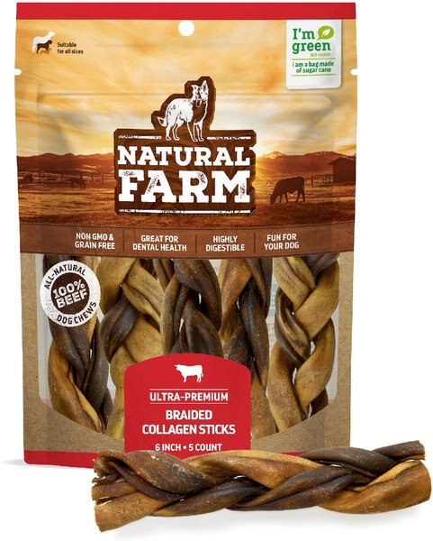 Out of Stock - NATURAL FARM Braided Collagen Dog Treats, 6-in, 5 count ...