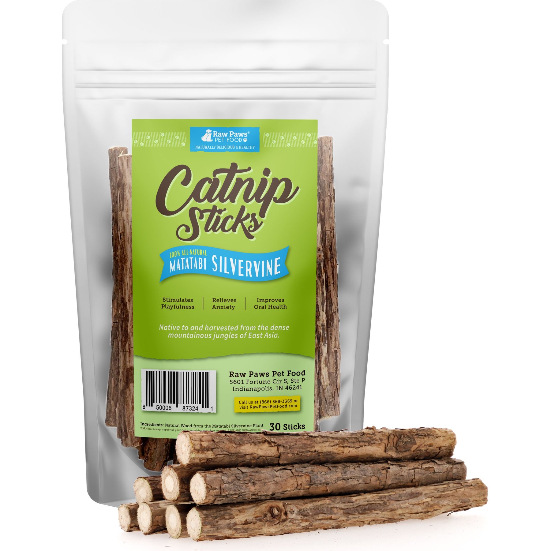 RAW PAWS Silvervine Chew Stick Cat Treats, 30 count - Chewy.com