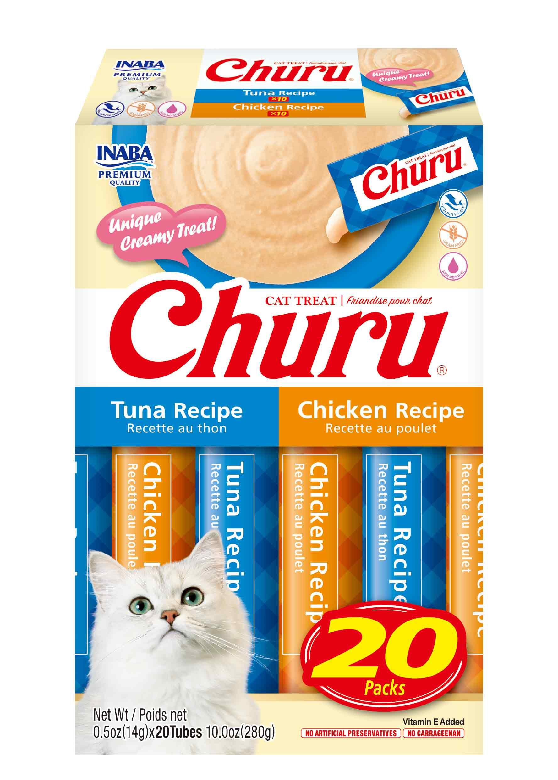 INABA Churu Tuna & Chicken Variety Pack Grain-Free Lickable Cat Treats Customer Questions ...