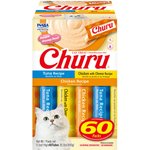 INABA Churu Tuna & Chicken Puree Variety Pack Grain-Free Lickable Cat Treat, 0.5oz tube, pack of ...