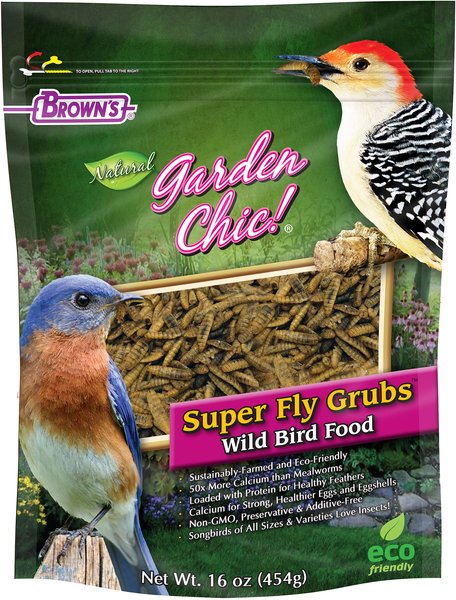 Out of Stock - BROWN'S Garden Chic! Super Fly Grubs Wild Bird Food, 16 ...