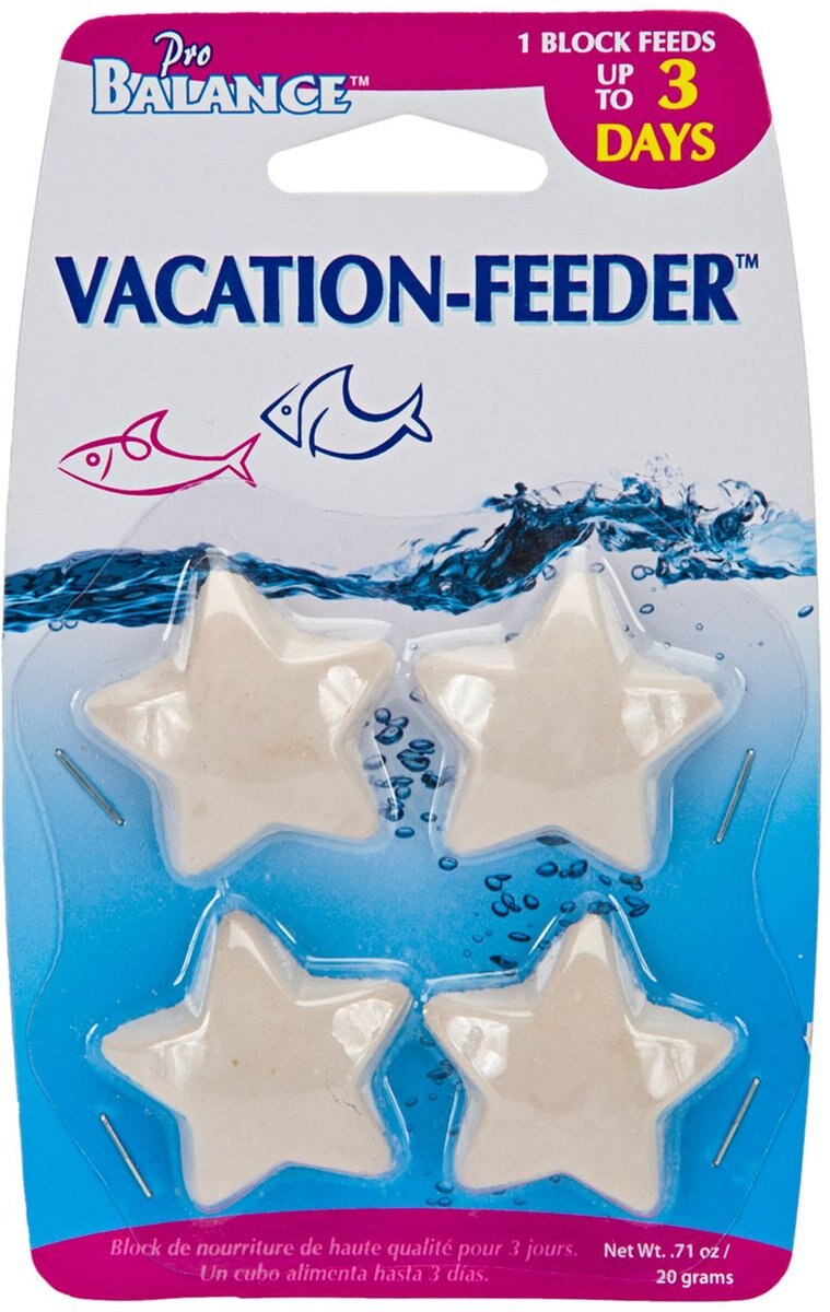 PENN-PLAX Pro Balance Vacation Starfish Shape Blocks Fish Feeder, 4 ...